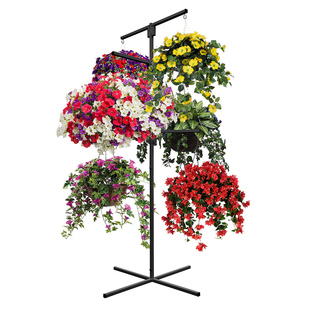 Flower Hanging Basket Display Stand 6 Arm Black - Signature Edition ... Flower Hanging Basket Display Stand 6 Arm Black - Signature Edition ...